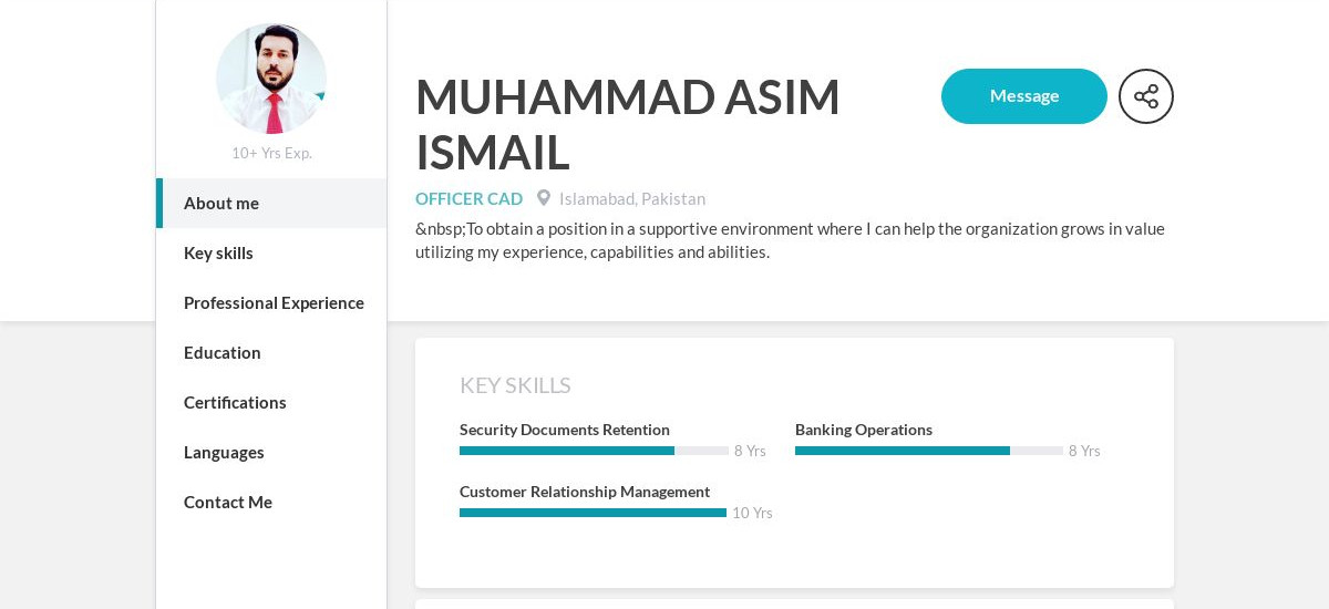 MUHAMMAD ASIM ISMAIL Online Resume | CraftmyCV