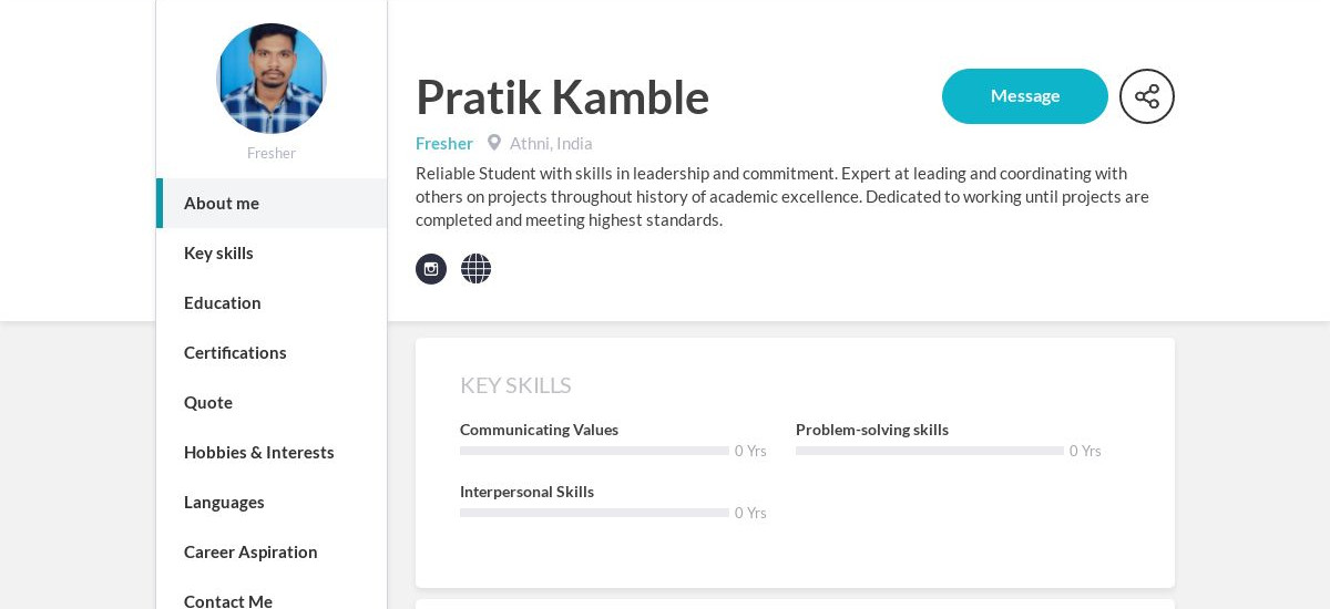 Pratik Kamble Online Resume | CraftmyCV