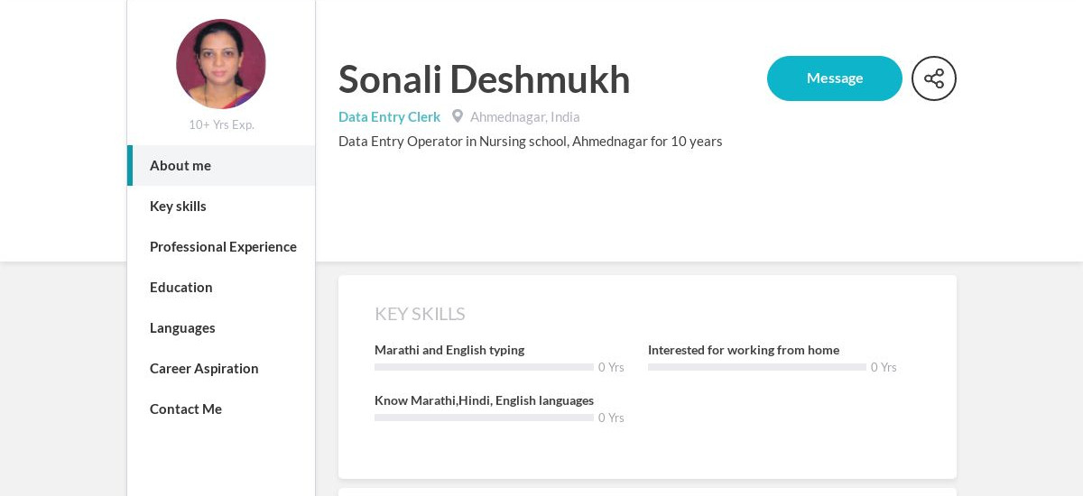 Sonali Deshmukh Online Resume | CraftmyCV