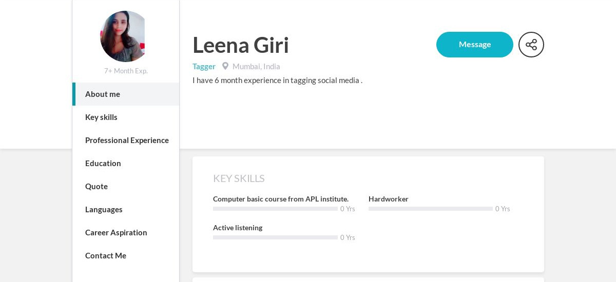 Leena Giri Online Resume | CraftmyCV