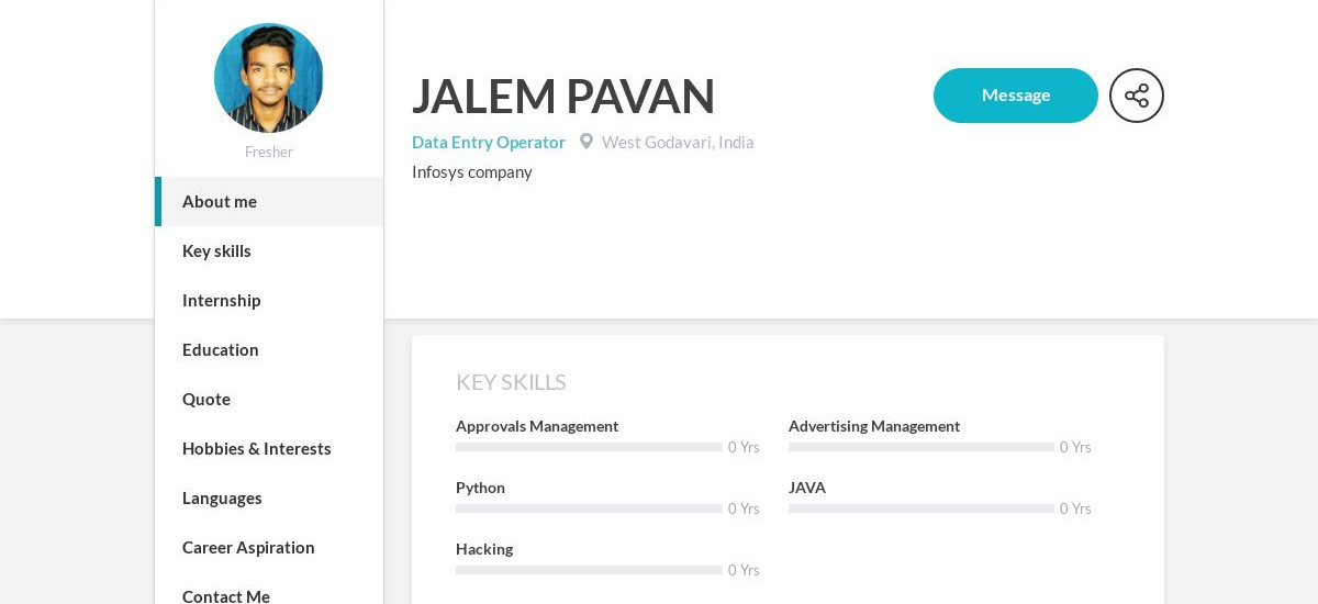 JALEM PAVAN Online Resume | CraftmyCV
