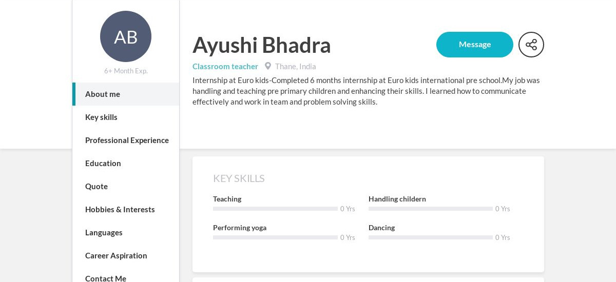 Ayushi Bhadra Online Resume | CraftmyCV