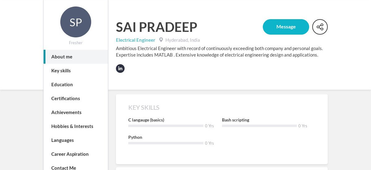 SAI PRADEEP Online Resume | CraftmyCV