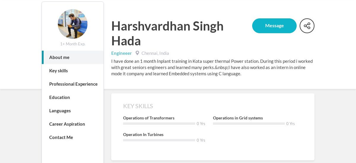 Harshvardhan Singh Hada Online Resume | CraftmyCV