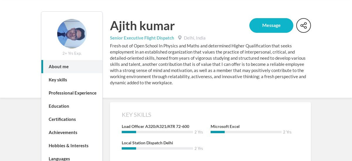 Ajith Kumar Online Resume | CraftmyCV
