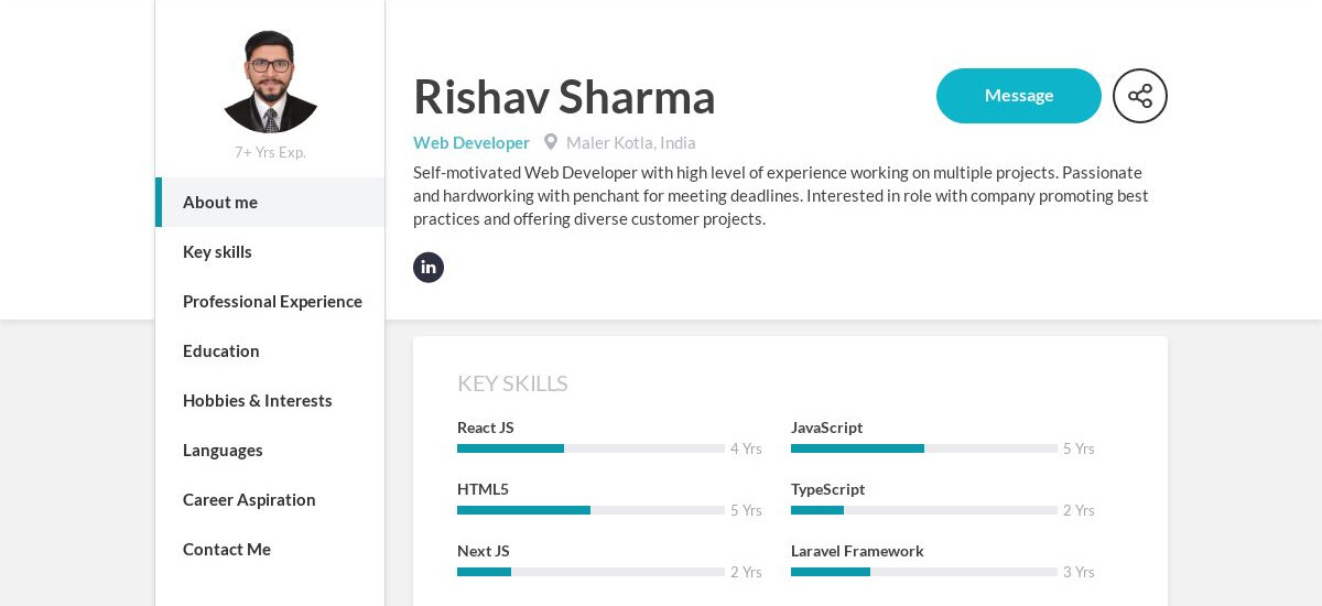 Rishav Sharma Online Resume | CraftmyCV