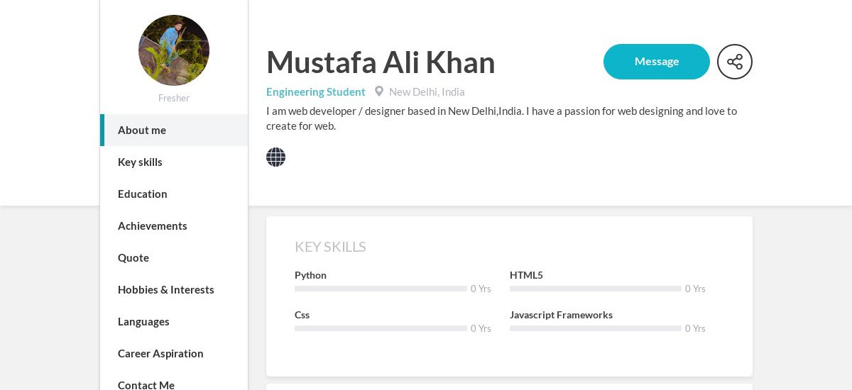 Mustafa Ali Khan Online Resume | CraftmyCV