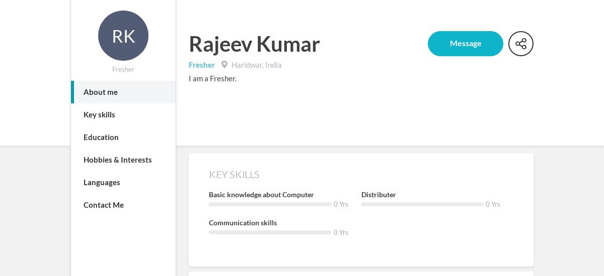 Rajeev Kumar Online Resume | CraftmyCV