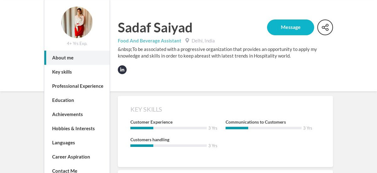 Sadaf Saiyad Online Resume | CraftmyCV