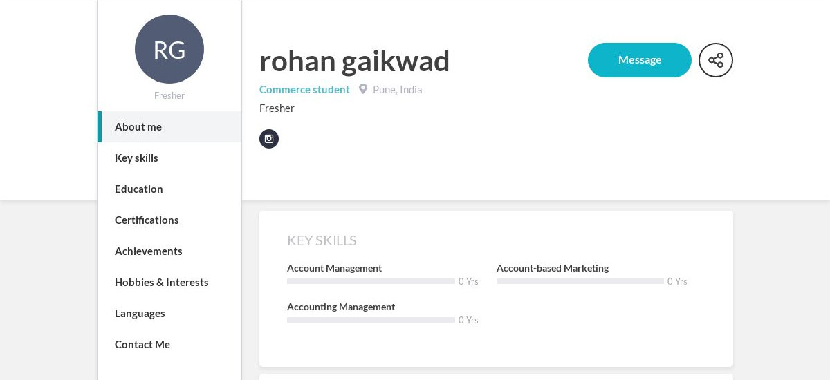 Rohan Gaikwad Online Resume | CraftmyCV