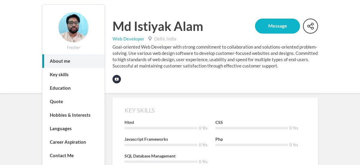 Md Istiyak Alam Online Resume | CraftmyCV