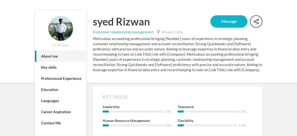 Syed Rizwan Online Resume | CraftmyCV