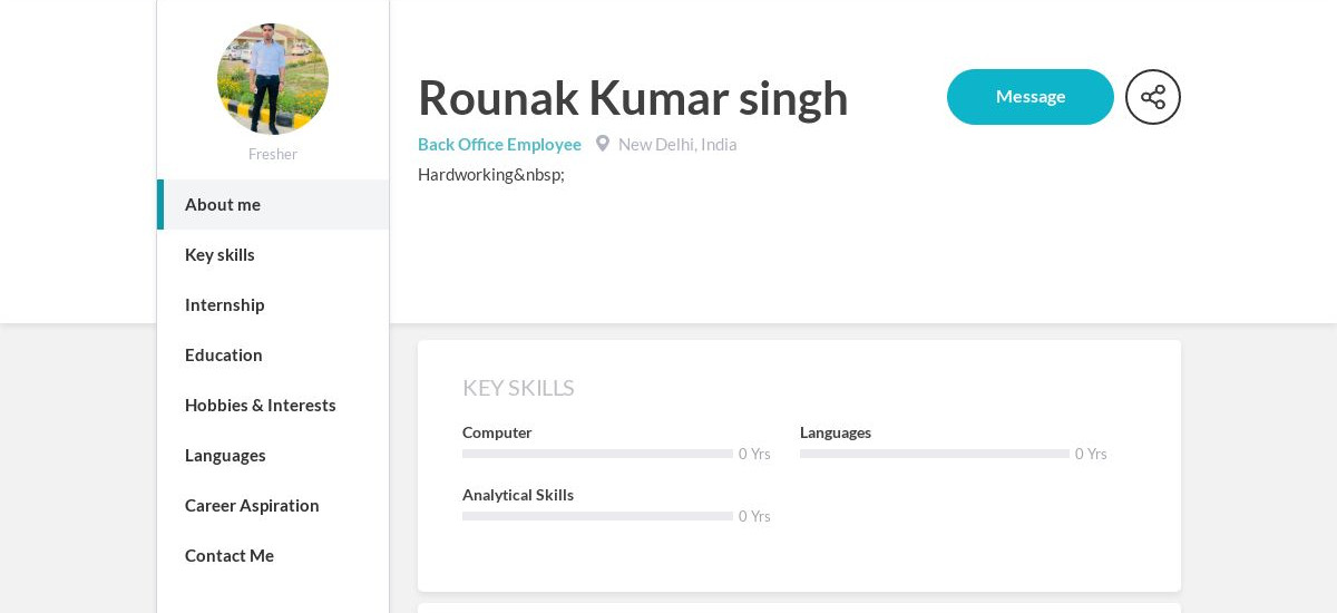 Rounak Kumar singh Online Resume | CraftmyCV