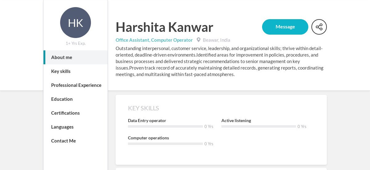 Harshita Kanwar Online Resume | CraftmyCV