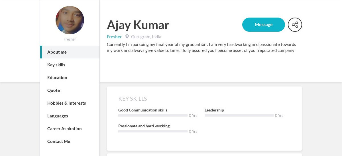 Ajay Kumar Online Resume | CraftmyCV