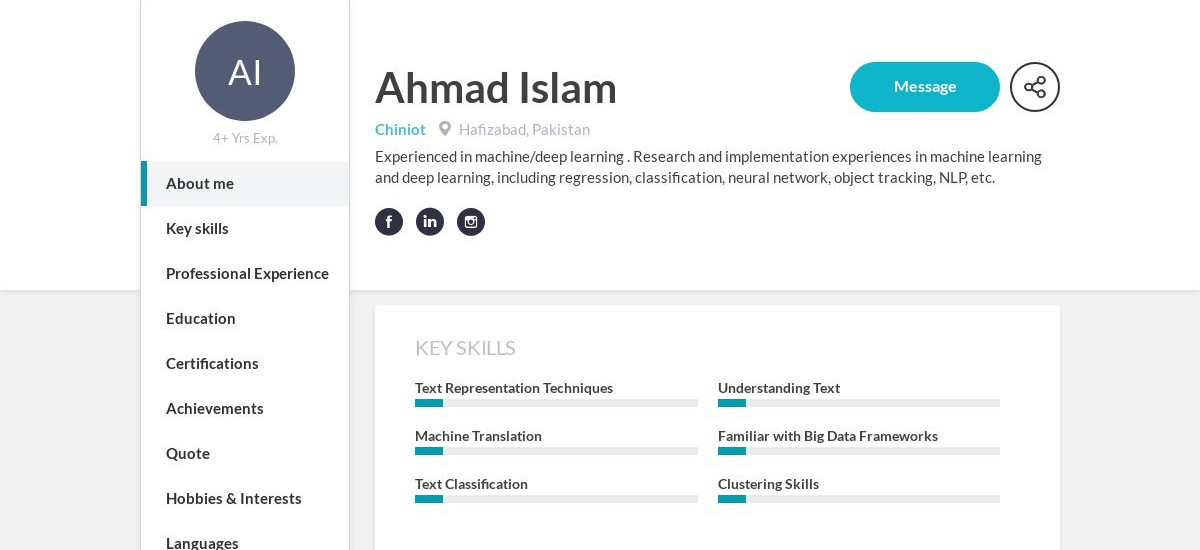 Ahmad Islam Online Resume | CraftmyCV