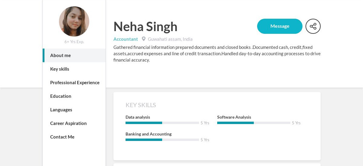 Neha Singh Online Resume | CraftmyCV