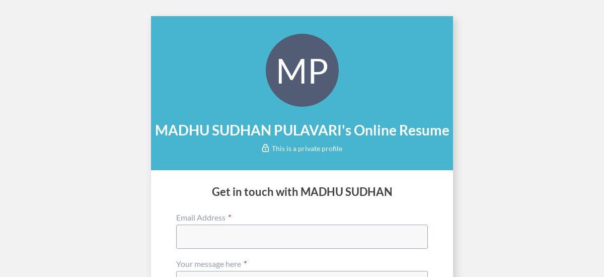 MADHU SUDHAN PULAVARI Online Resume | CraftmyCV