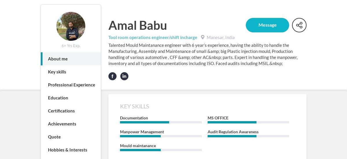 Amal Babu Online Resume | CraftmyCV