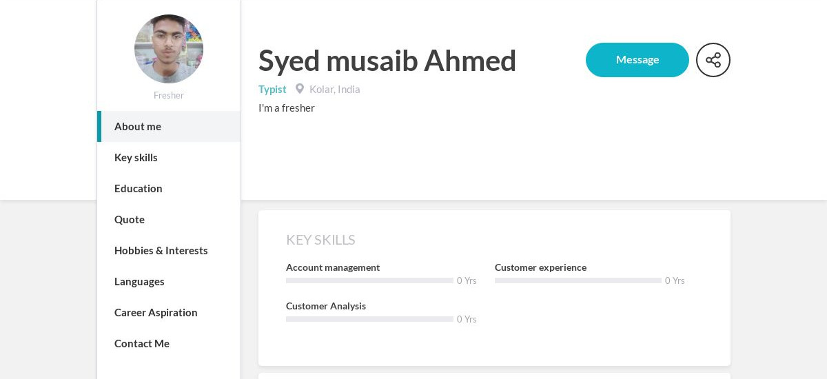 Syed musaib Ahmed Online Resume | CraftmyCV