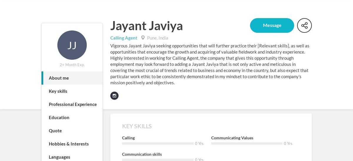 Jayant Javiya Online Resume | CraftmyCV