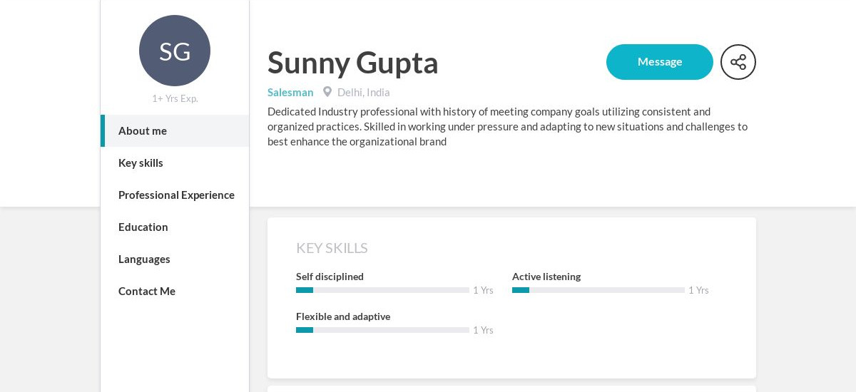Sunny Gupta Online Resume | CraftmyCV