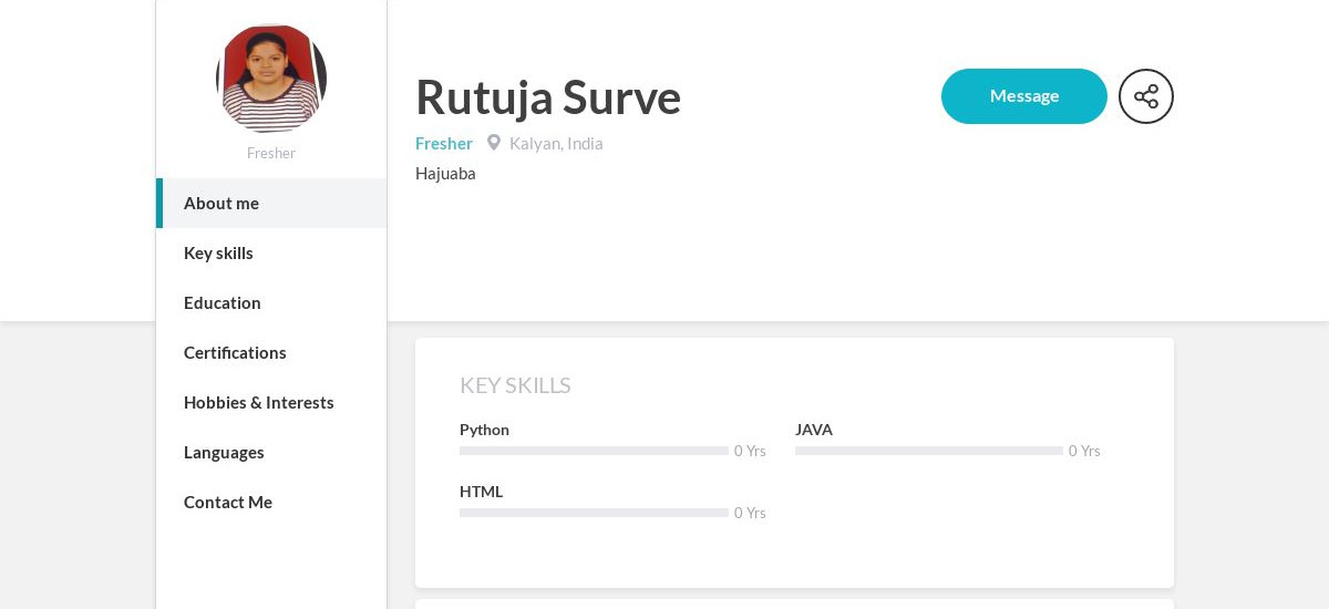Rutuja Surve Online Resume | CraftmyCV
