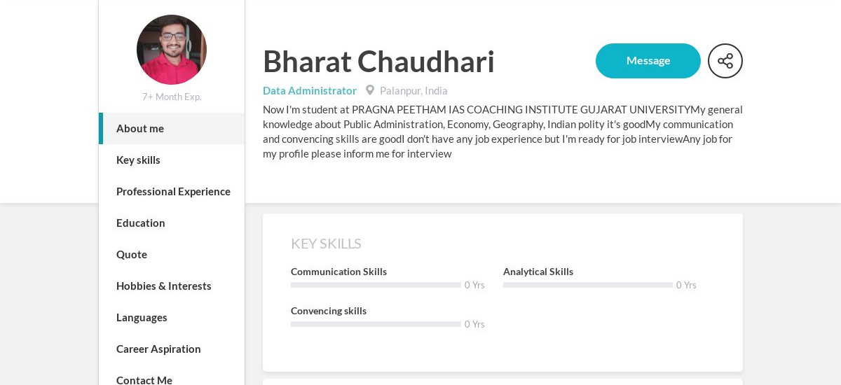 Bharat Chaudhari Online Resume | CraftmyCV