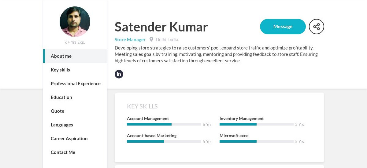 Satender Kumar Online Resume | CraftmyCV