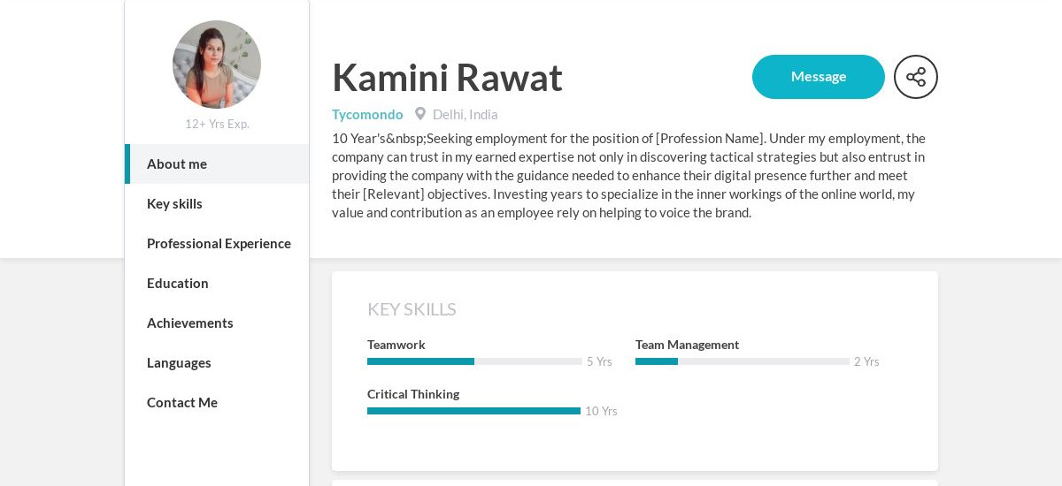 Kamini Rawat Online Resume | CraftmyCV