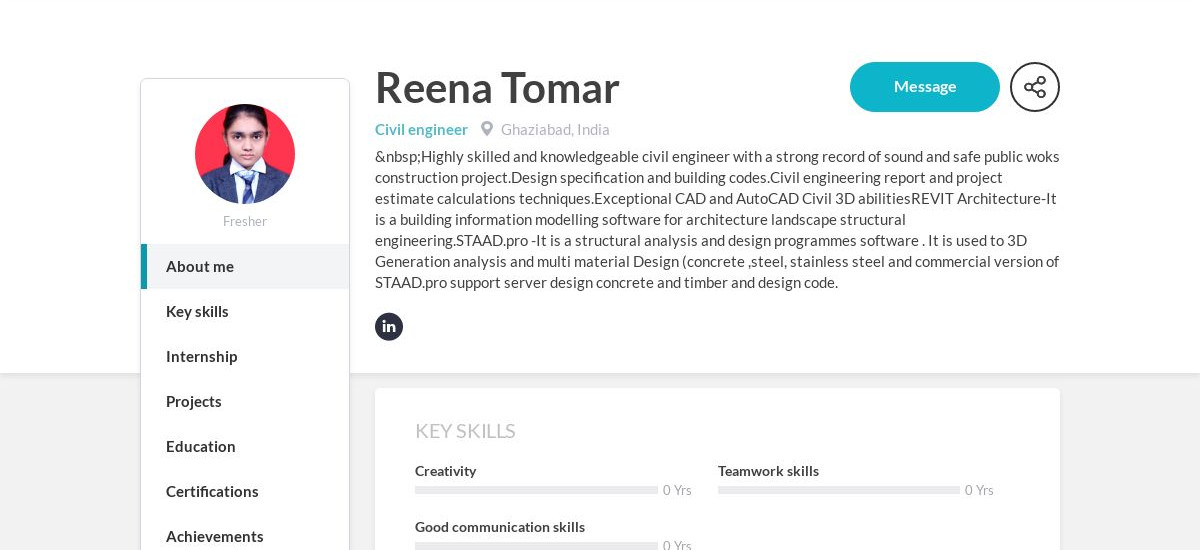 Reena Tomar Online Resume | CraftmyCV