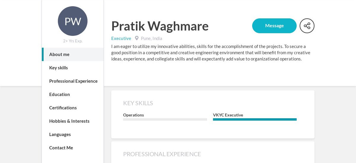Pratik Waghmare Online Resume | CraftmyCV