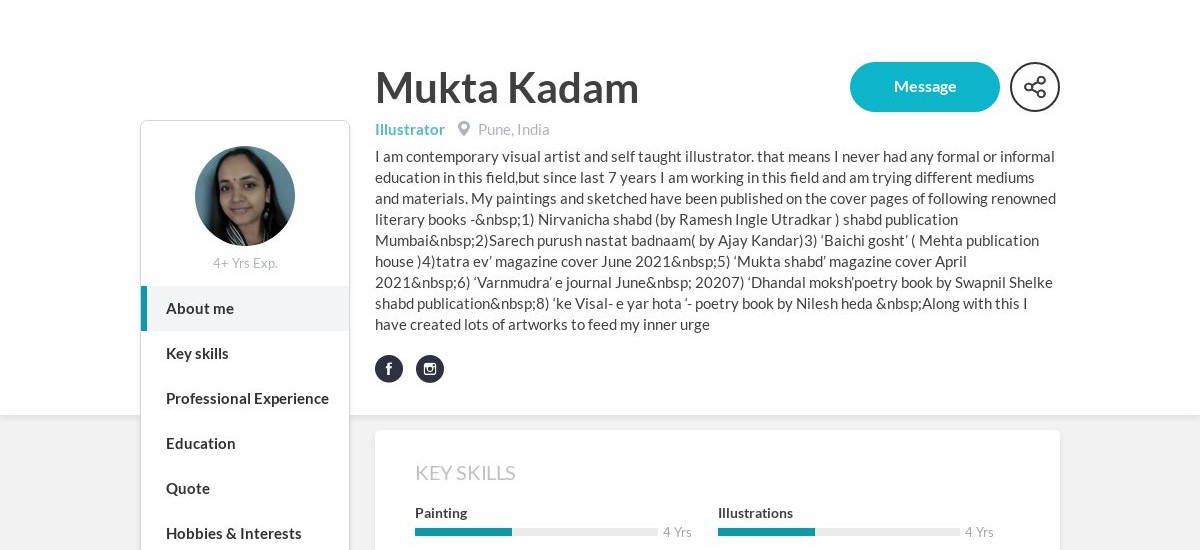 Mukta Kadam Online Resume | CraftmyCV
