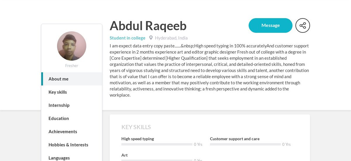 Abdul Raqeeb Online Resume | CraftmyCV