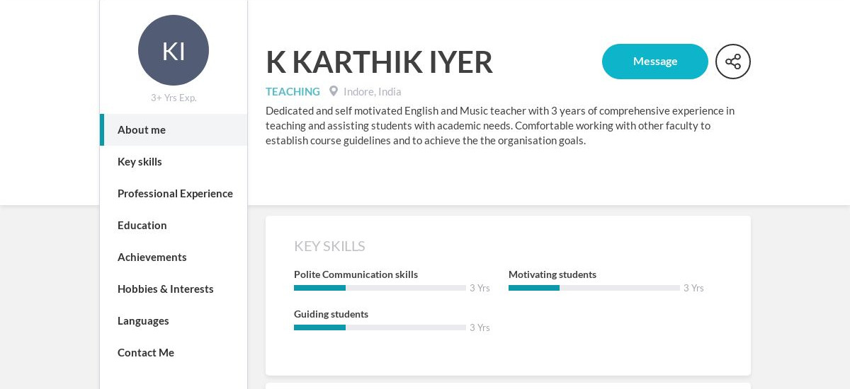 K KARTHIK IYER Online Resume | CraftmyCV K KARTHIK IYER Online Resume | CraftmyCV