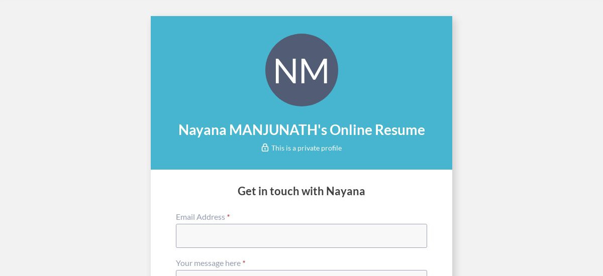 Nayana MANJUNATH Online Resume | CraftmyCV
