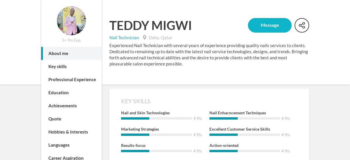 TEDDY MIGWI Online Resume | CraftmyCV