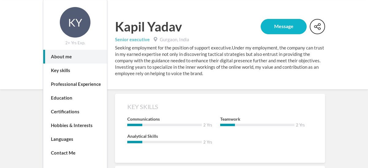 Kapil Yadav Online Resume | CraftmyCV