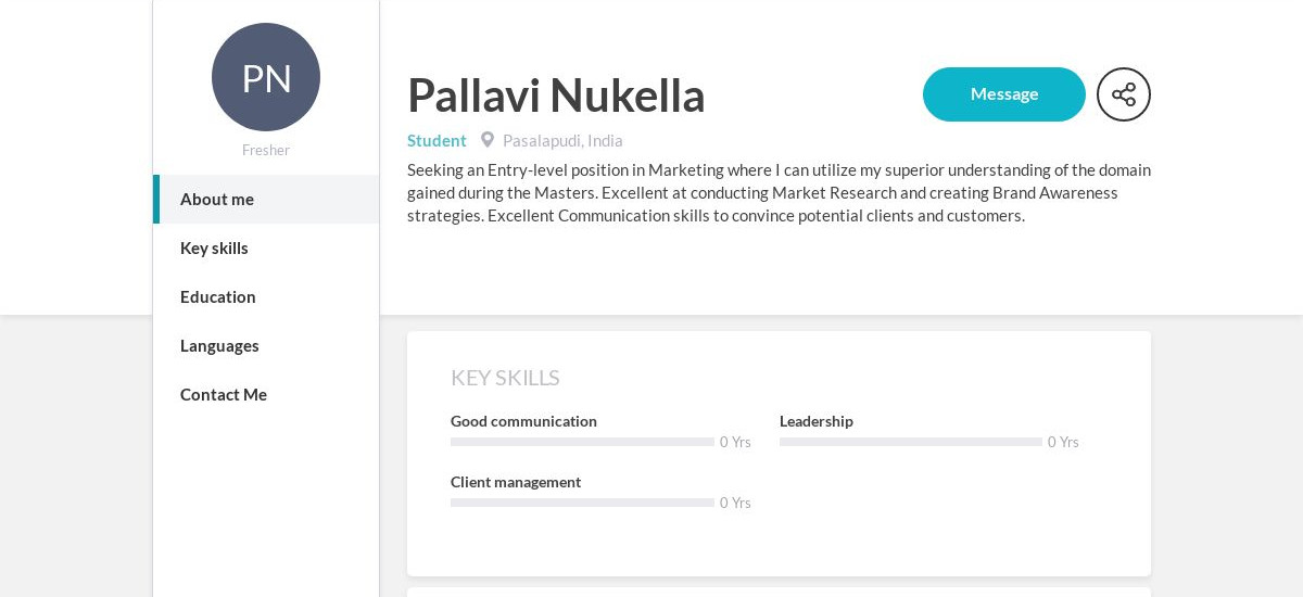 Pallavi Nukella Online Resume | CraftmyCV