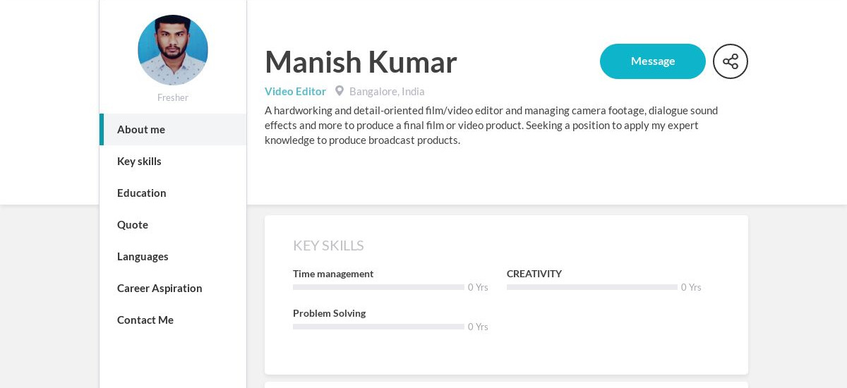 Manish Kumar Online Resume | CraftmyCV