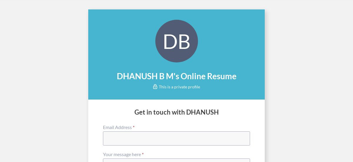 DHANUSH B M Online Resume | CraftmyCV