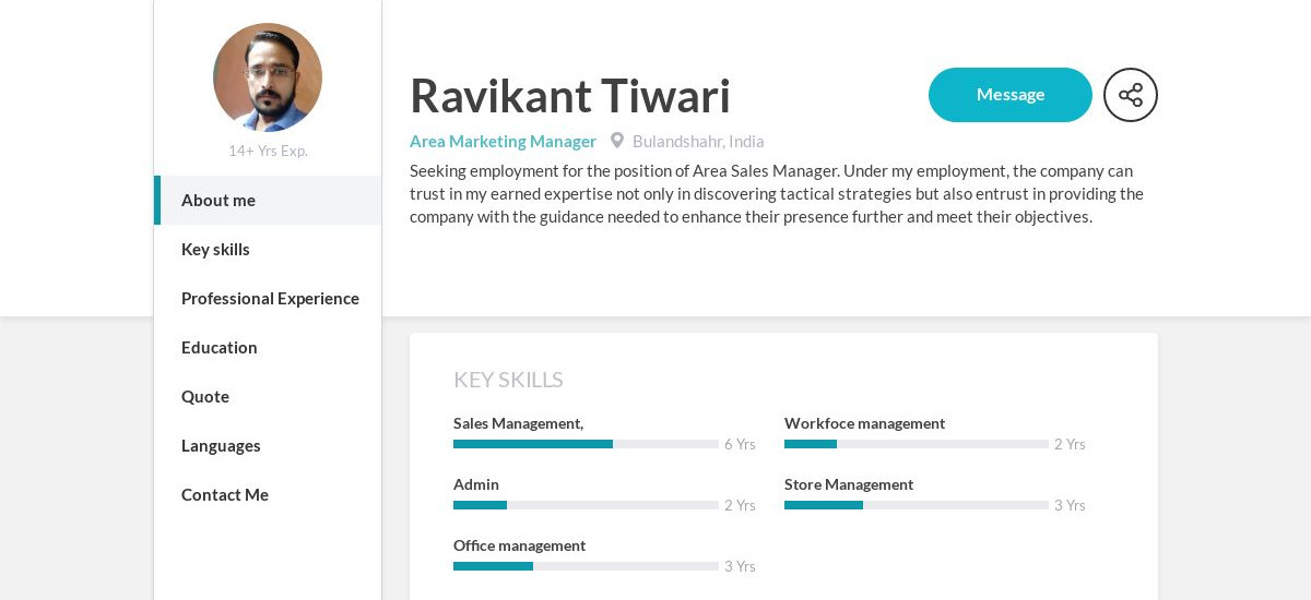 Ravikant Tiwari Online Resume | CraftmyCV