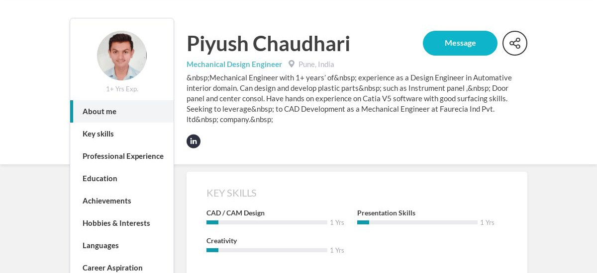 Piyush Chaudhari Online Resume | CraftmyCV