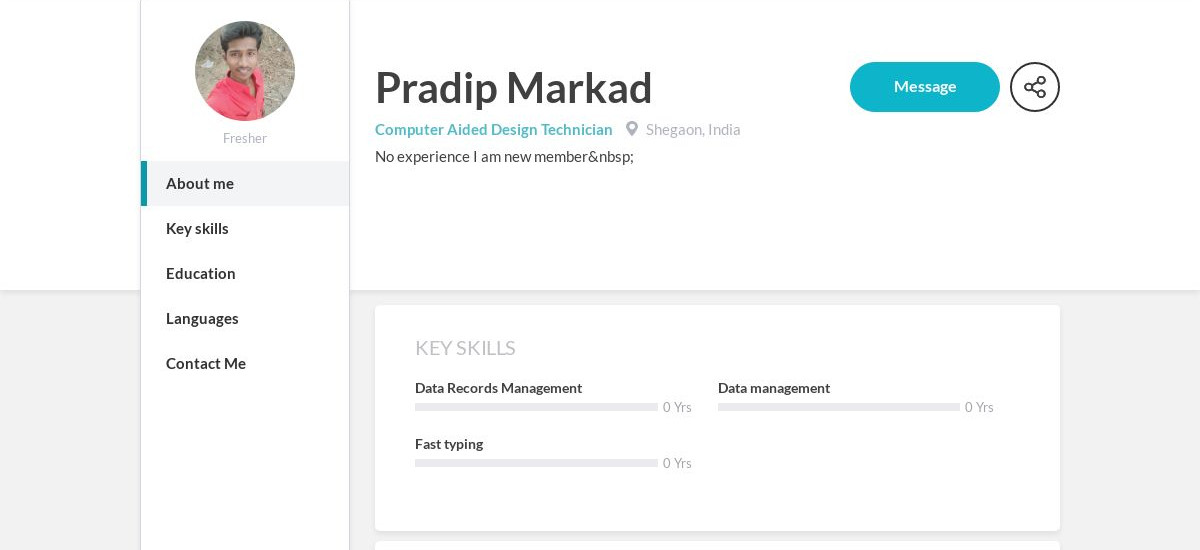 Pradip Markad Online Resume | CraftmyCV