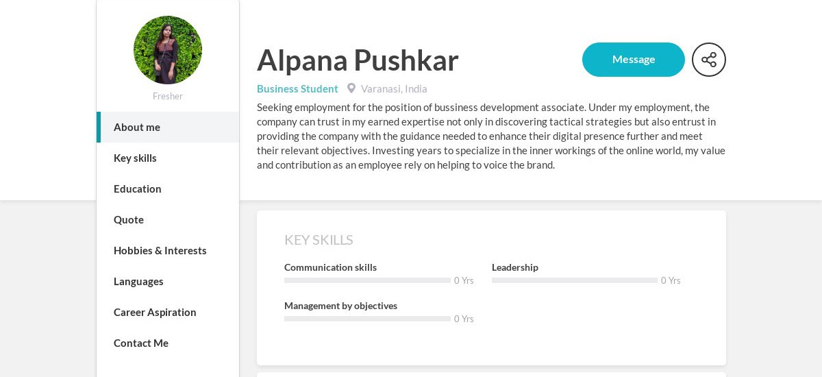 Alpana Pushkar Online Resume | CraftmyCV