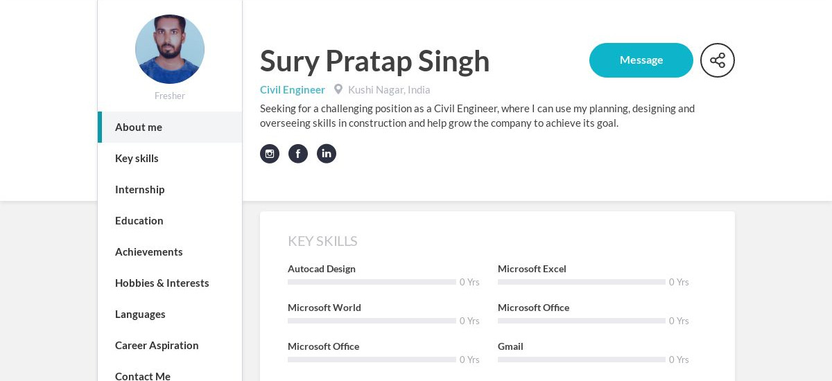 Sury Pratap Singh Online Resume | CraftmyCV