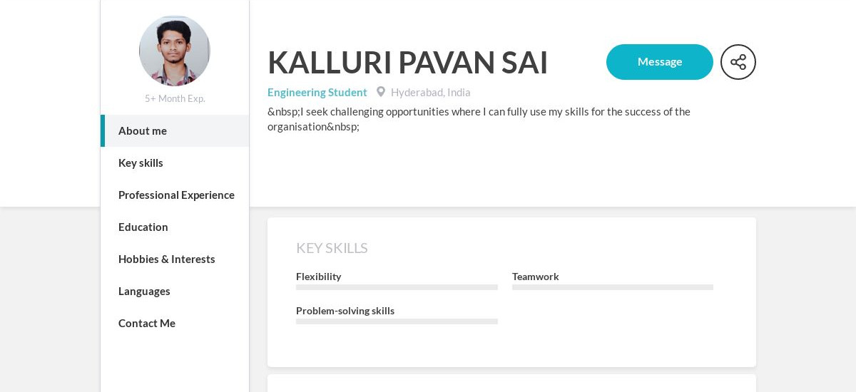 KALLURI PAVAN SAI Online Resume | CraftmyCV