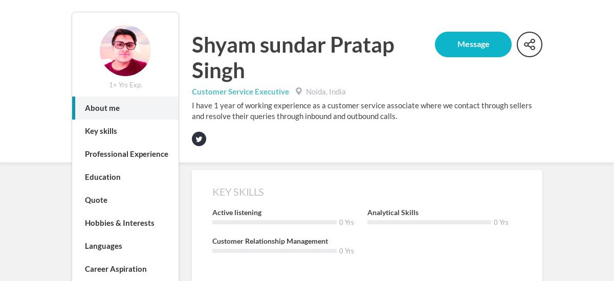 Shyam sundar Pratap Singh Online Resume | CraftmyCV