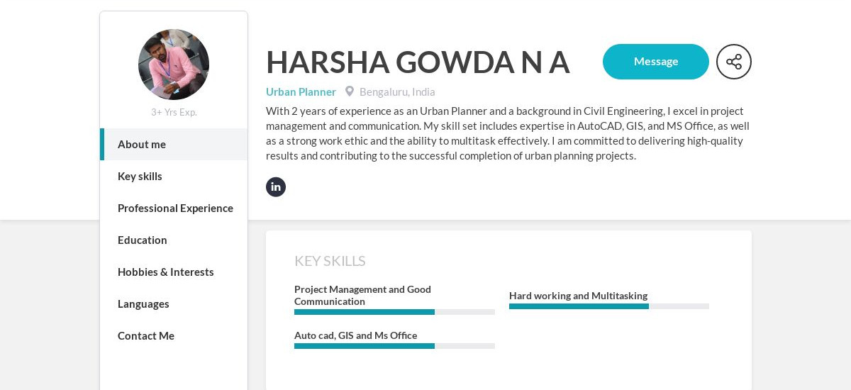 HARSHA GOWDA N A Online Resume | CraftmyCV