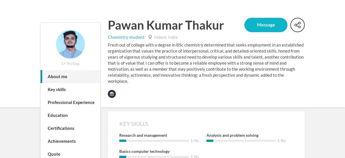Pawan Kumar Thakur Online Resume | CraftmyCV